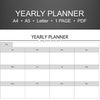 Undated Yearly Calendar Printable, Year at a Glance Printable, Year on ...