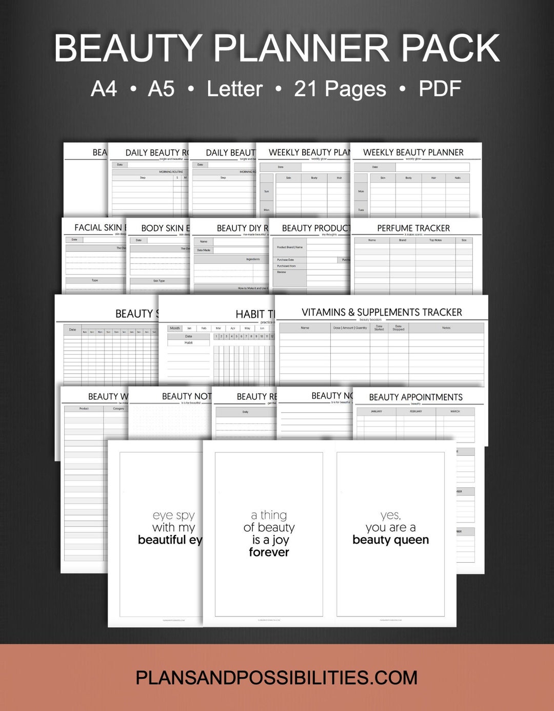 Beauty Planner Printable, Beauty Routine Planner, Self Care Planner ...