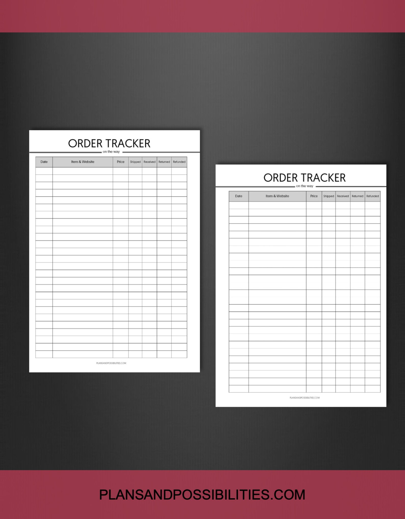 Order Tracker Template, Order Printable, Order Log, Online Shopping ...