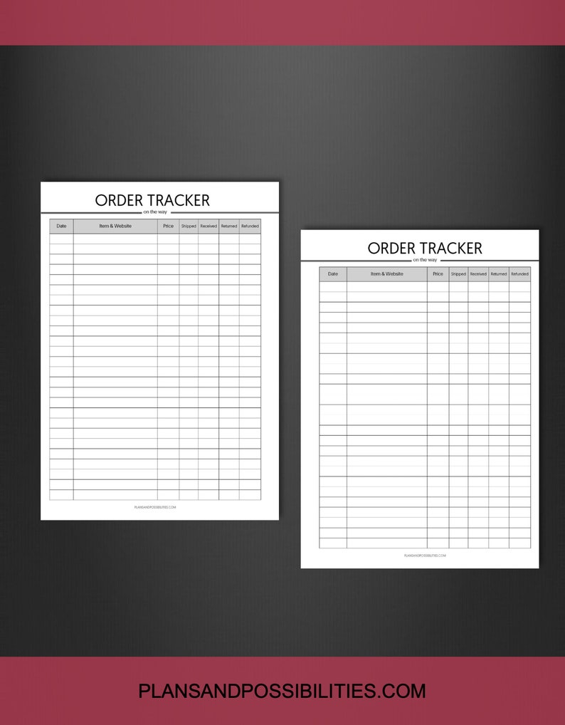 Order Tracker Template, Order Printable, Order Log, Online Shopping ...