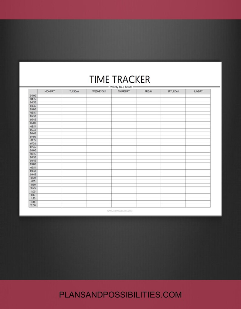 Printable Time Tracker, Time Tracker Planner, Daily Time Tracker ...