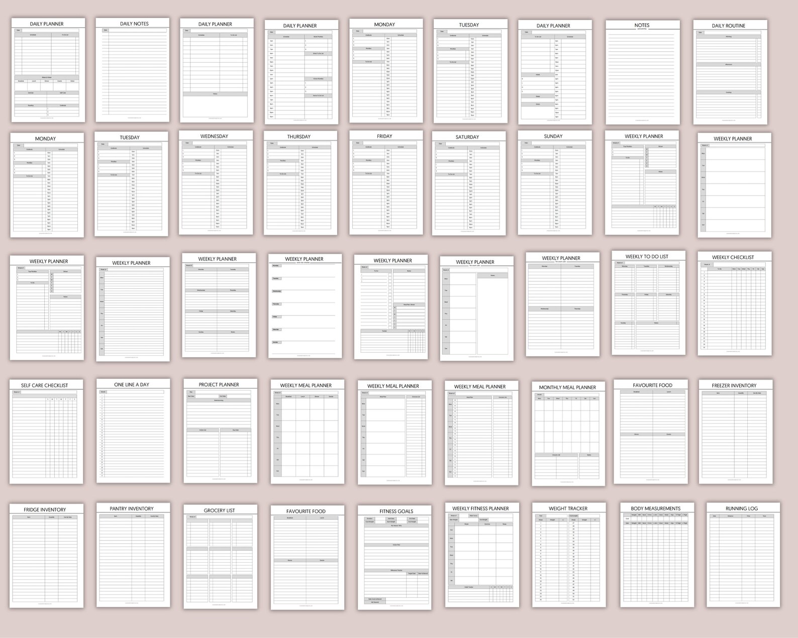 Planner Bundle Printable, Productivity Planner Printable, Life ...