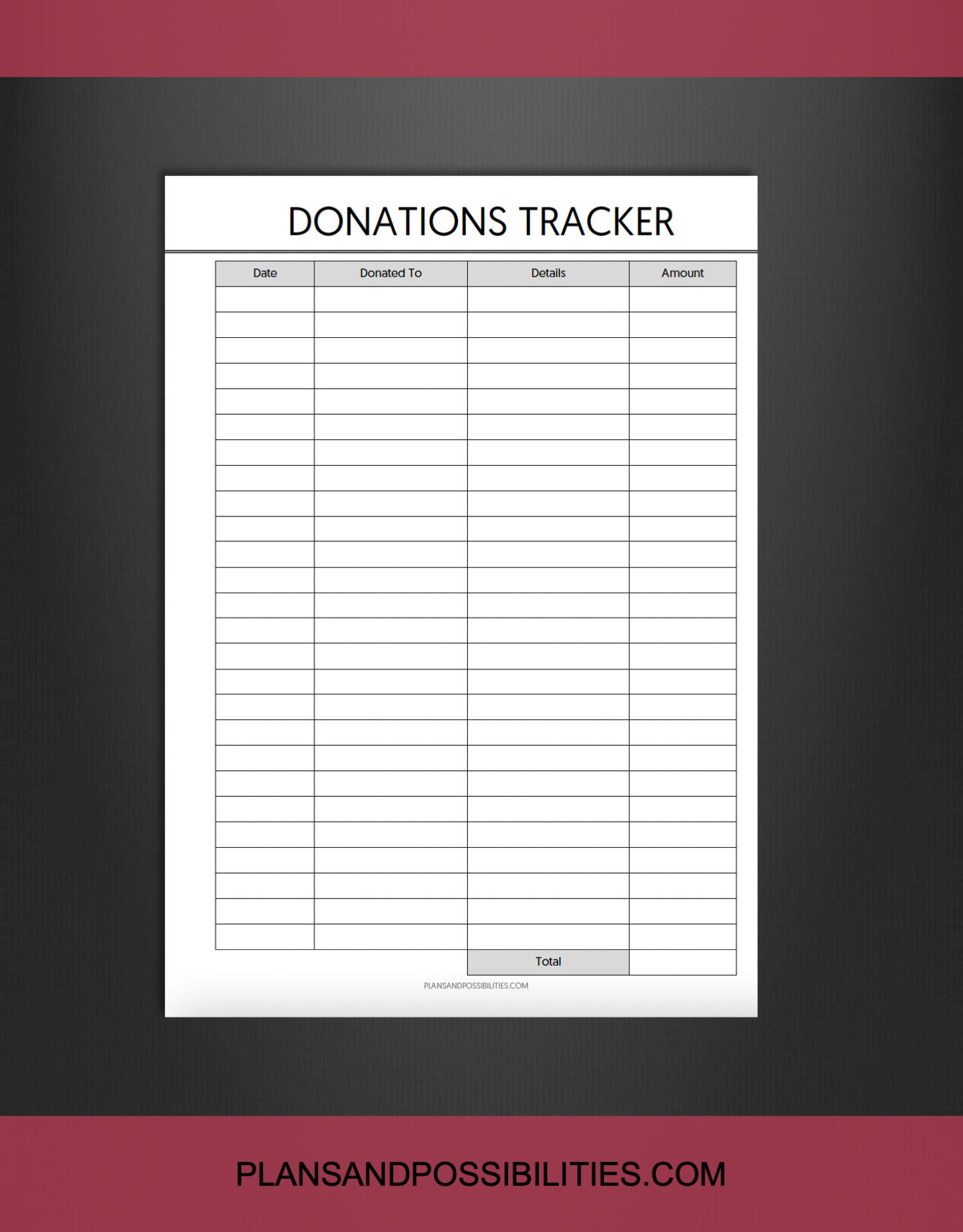 Donations Tracker Printable, Giving Tracker, Charity Donations Record ...