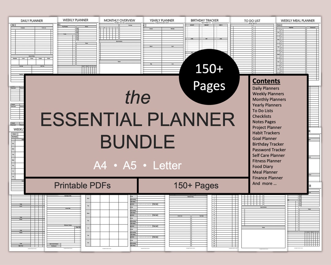 Planner Bundle Printable, Productivity Planner Printable, Life ...