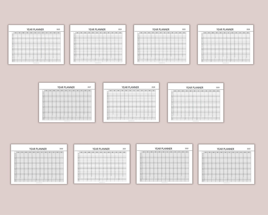 Printable Yearly Planner, Calendar Insert, Calendar, Yearly Calendar ...