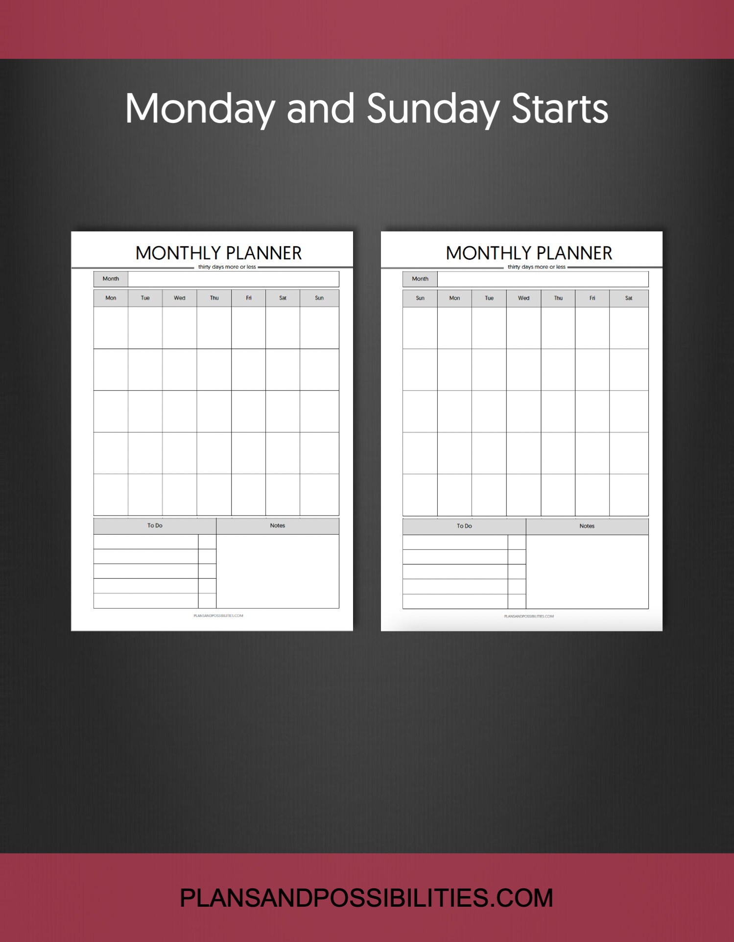 Undated Monthly Planner Printable, Monthly to Do List, Monthly Task ...