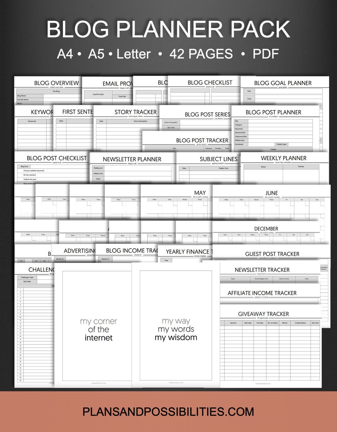 Blog Planner Printable, Blog Post Planner, Blog Post Ideas, Blog ...