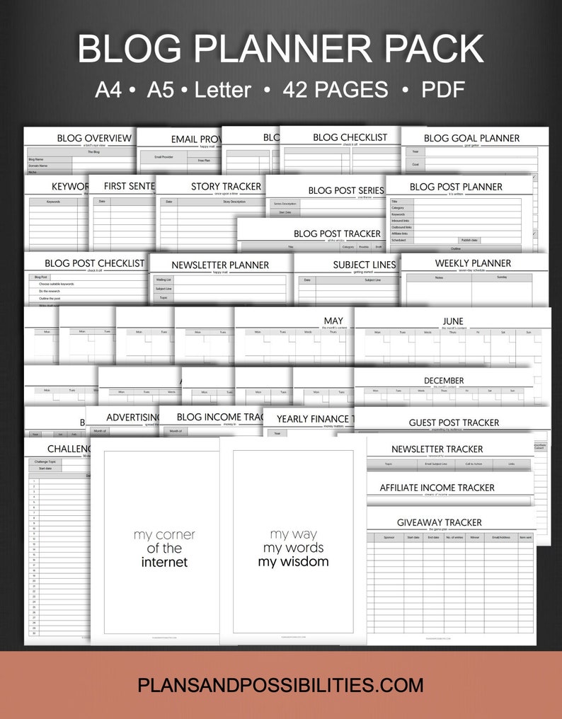 Blog Planner Printable, Blog Post Planner, Blog Post Ideas, Blog ...