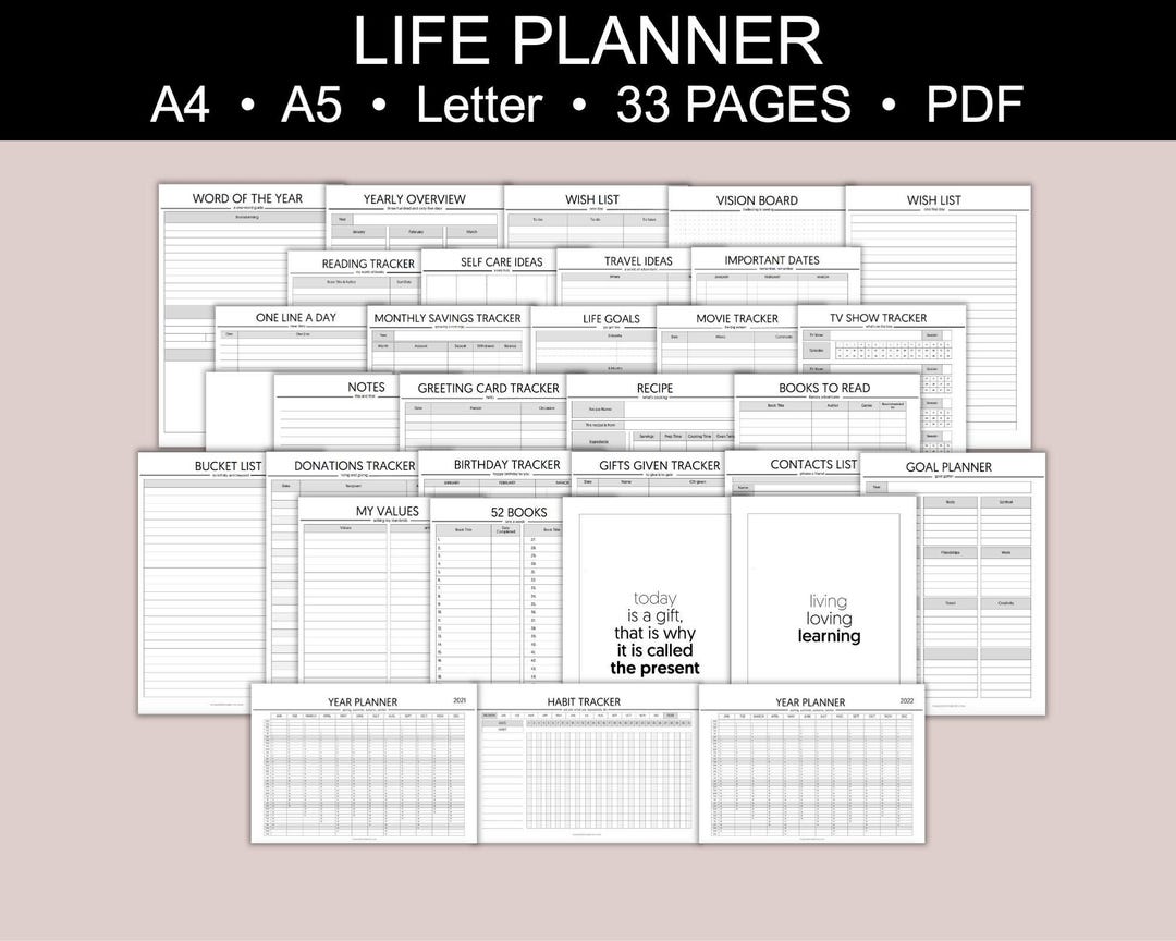 Life Planner Printable, Life Organizer, Life Binder, Manifestation ...