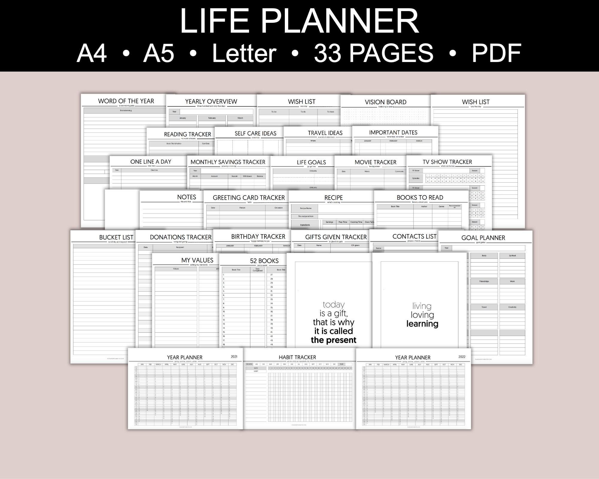 Life Planner Printable, Life Organizer, Life Binder, Manifestation ...