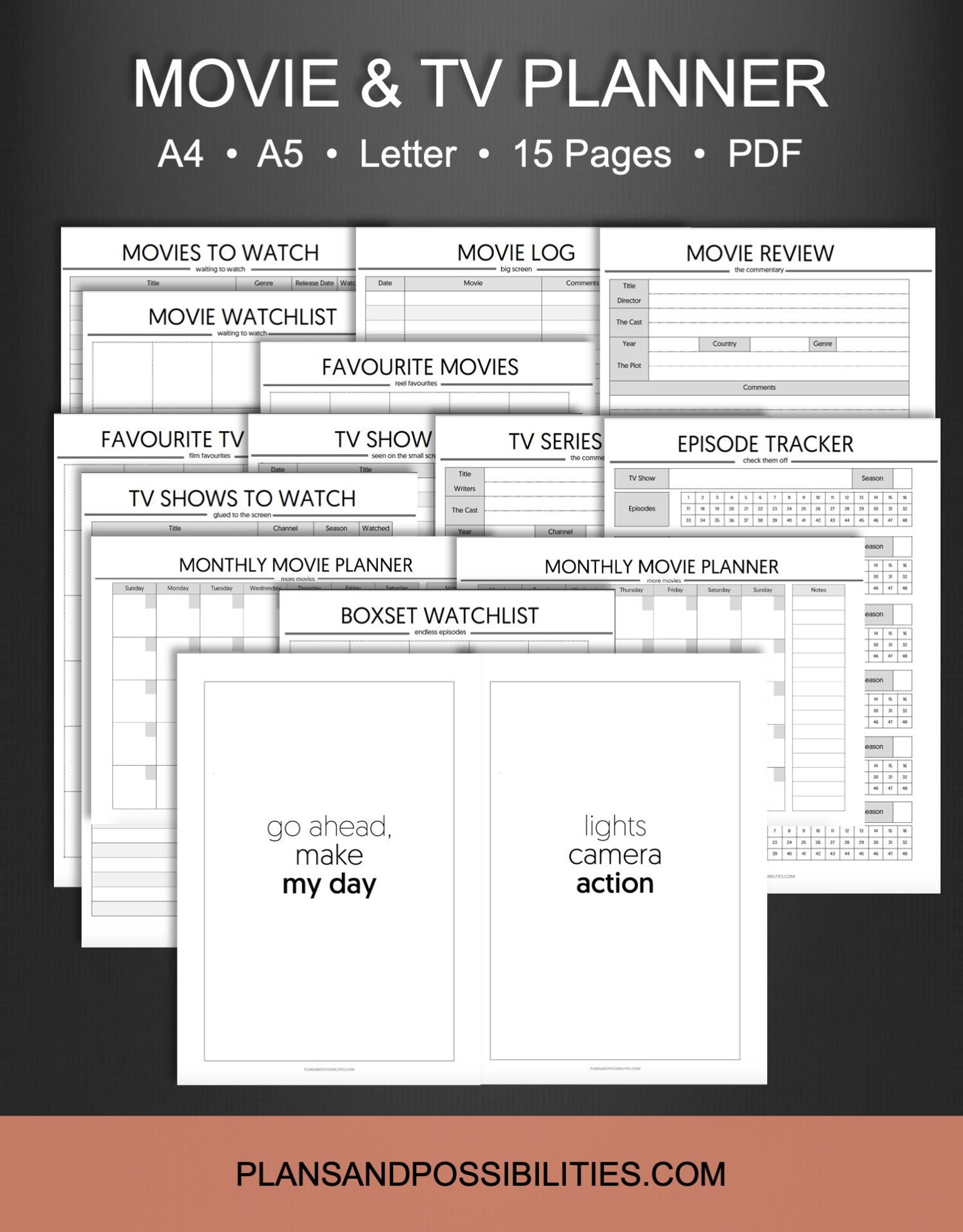 Movie Tracker Printable, Movie Log, Movie Journal, Movie List, Family ...