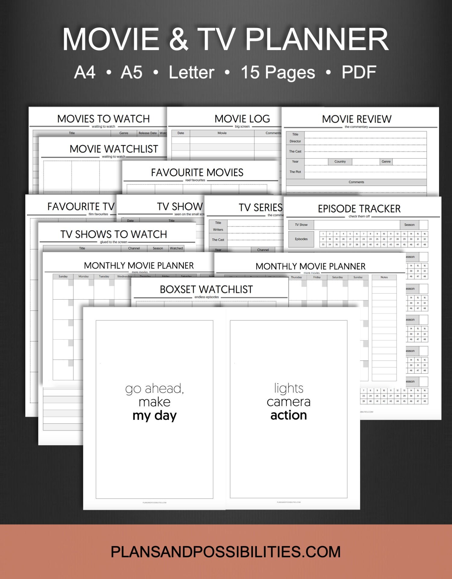 Movie Tracker Printable, Movie Log, Movie Journal, Movie List, Family ...