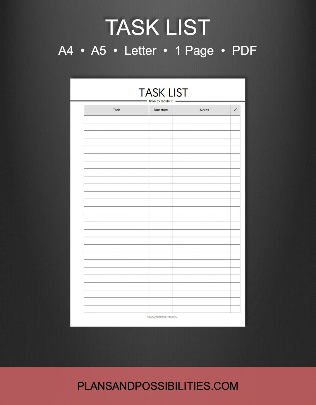 Task List Printable, Weekly to Do List Printable, Weekly Checklist ...