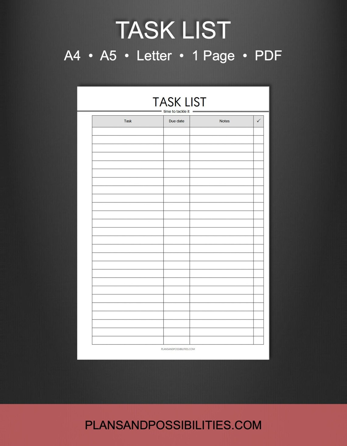 Task List Printable, Weekly to Do List Printable, Weekly Checklist Printable, Task Checklist ...