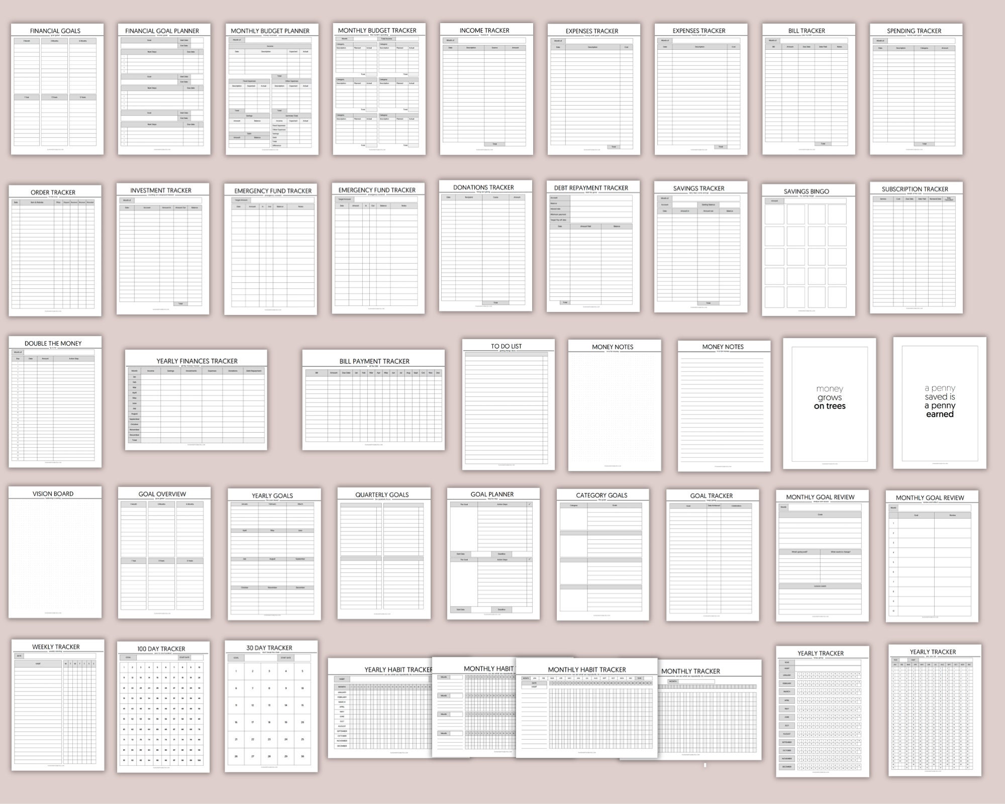 Planner Bundle Printable, Productivity Planner Printable, Life ...