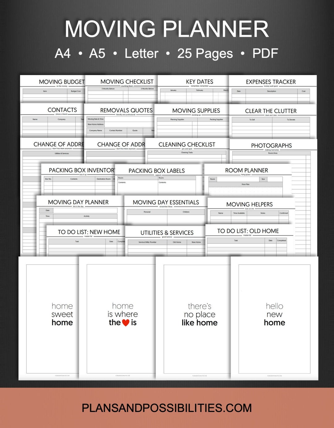 Moving Planner Printable Moving Day Checklist Moving - Etsy UK