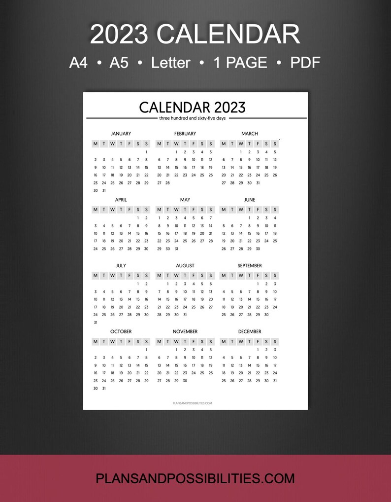 2023 Year Planner Printable 2023 Calendar Insert Year On One Etsy 2023 Year Planner Printable 2023 Calendar Insert Year On One Etsy