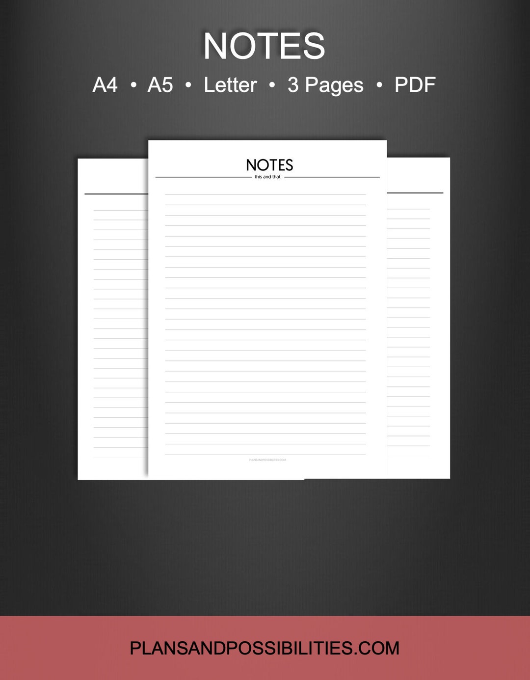 Printable Notes Page, Daily Notes Page Printable, Organising Printable ...