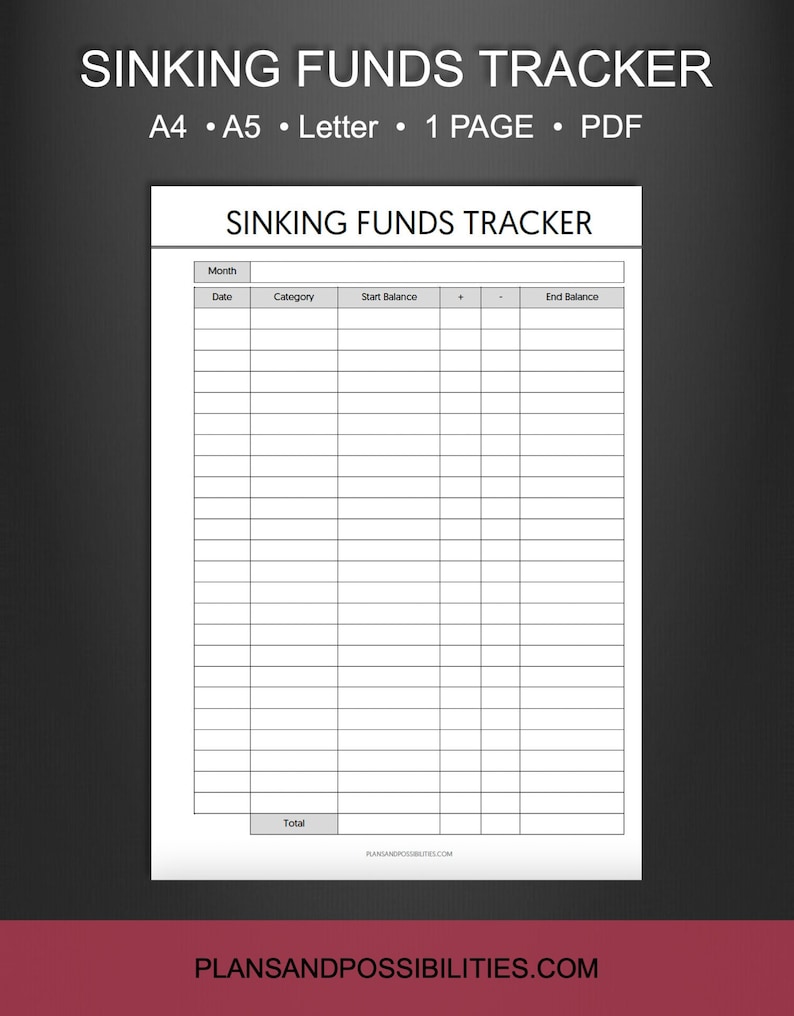 Sinking Funds Tracker Printable, Sinking Funds Binder, Sinking Funds ... Sinking Funds Tracker Printable, Sinking Funds Binder, Sinking Funds ...