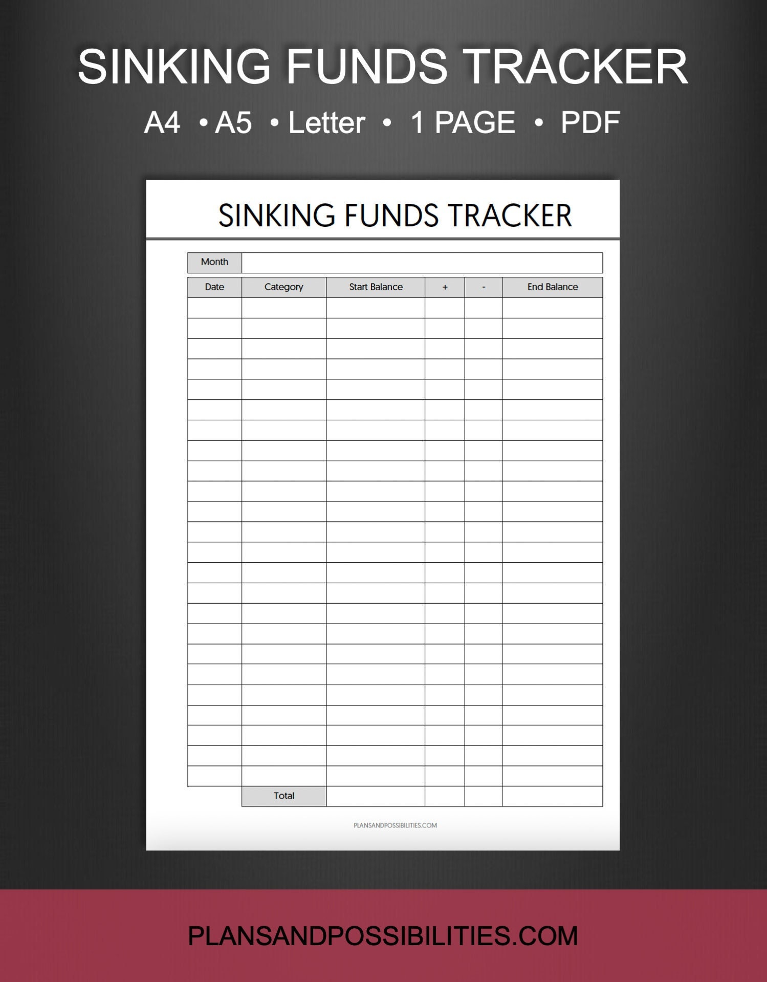 Sinking Funds Tracker Printable, Sinking Funds Binder, Sinking Funds ...