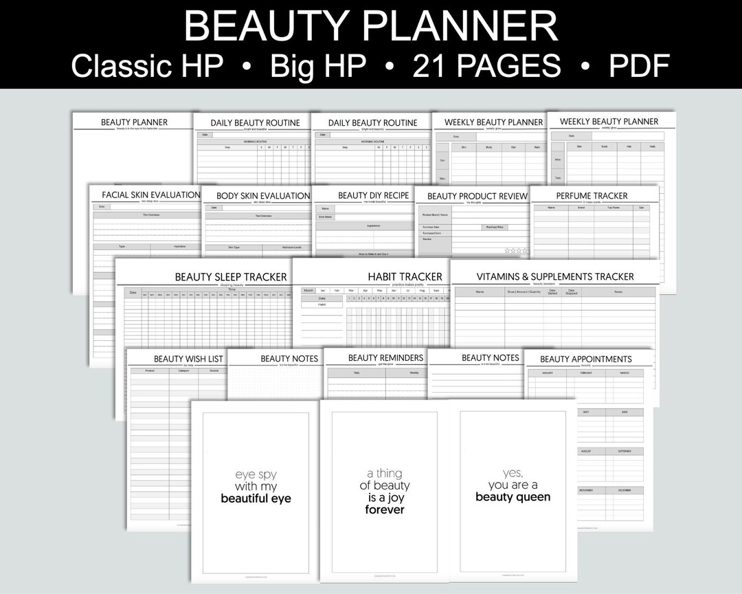 Beauty Planner Printable, Beauty Routine Planner, Self Care Planner ...