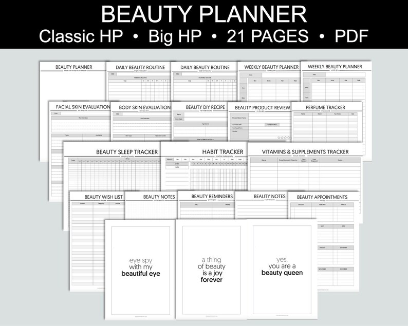 Beauty Planner Printable, Beauty Routine Planner, Self Care Planner ...