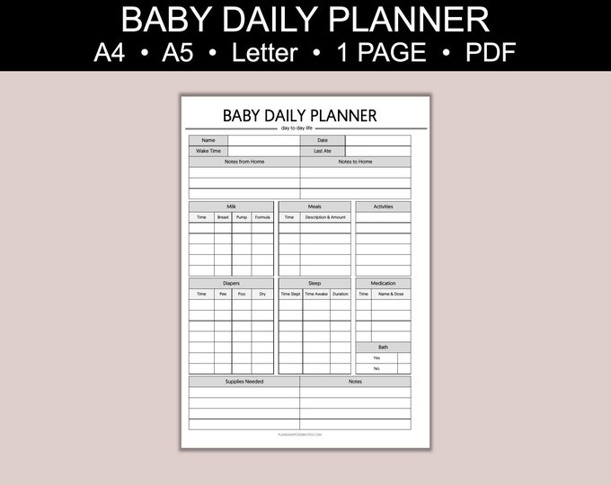 EDITABLE Baby Daily Log, Infant Daily Log, Toddler Daily Report, Baby ...