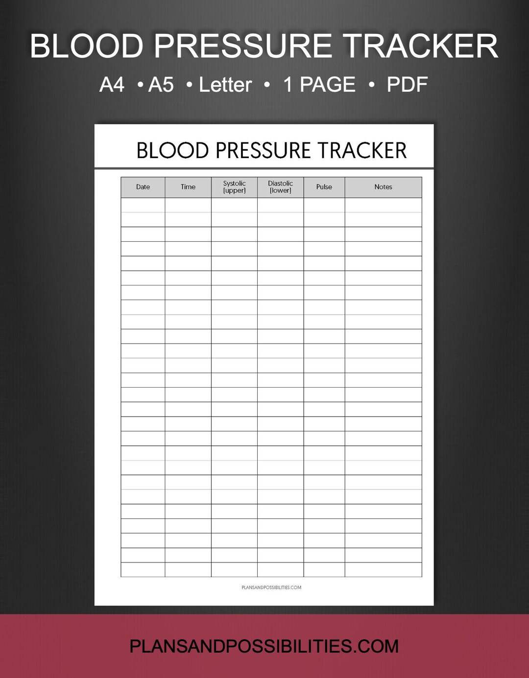 Blood Pressure Tracker Printable Blood Pressure Chart Template Blood