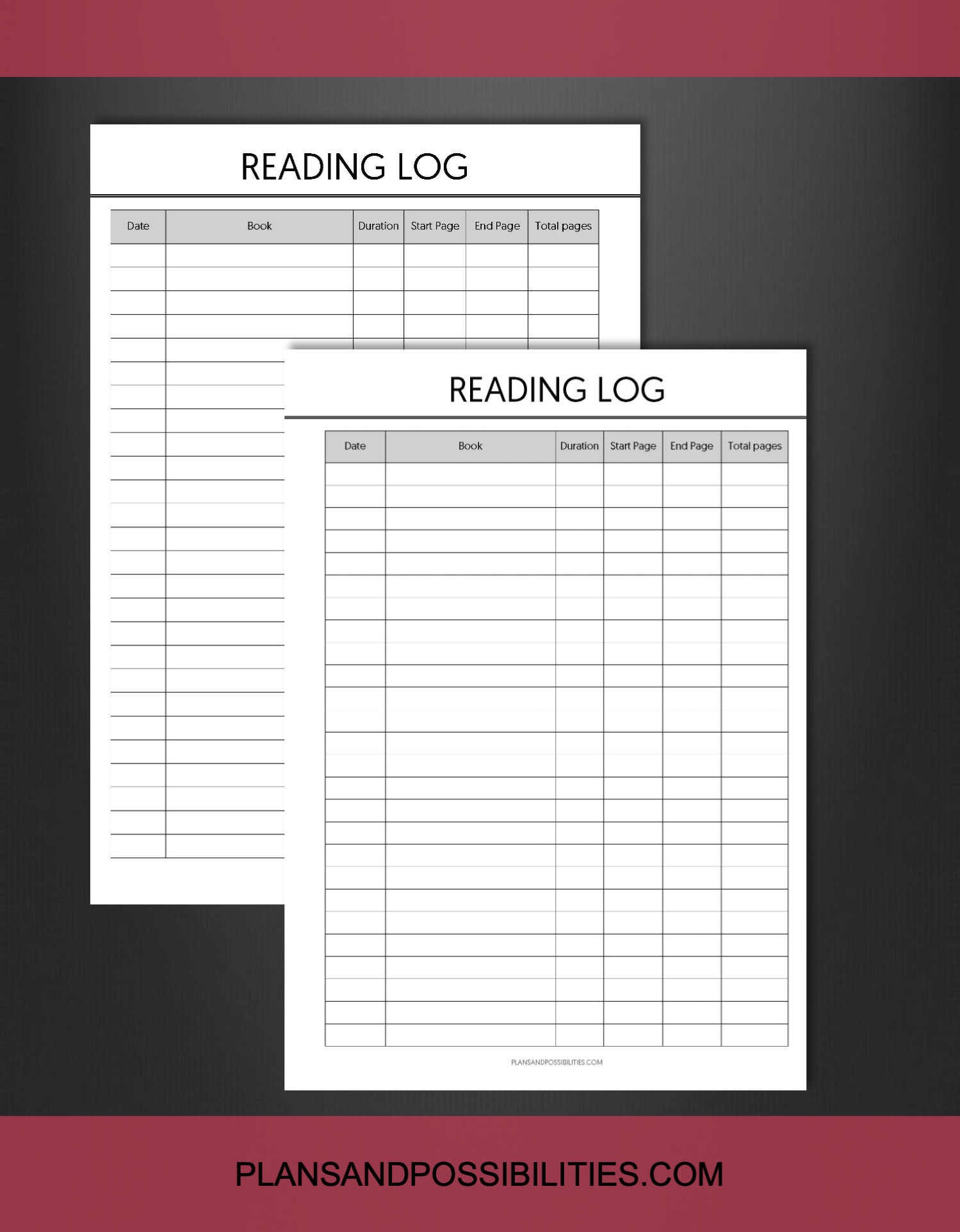 Reading Log Printable, Reading Journal, Book Tracker Journal, Reading ...