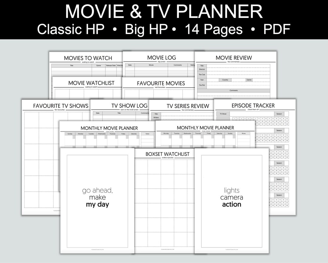 Movie Tracker Printable, Movie Log, Movie Journal, Movie List, Family ...