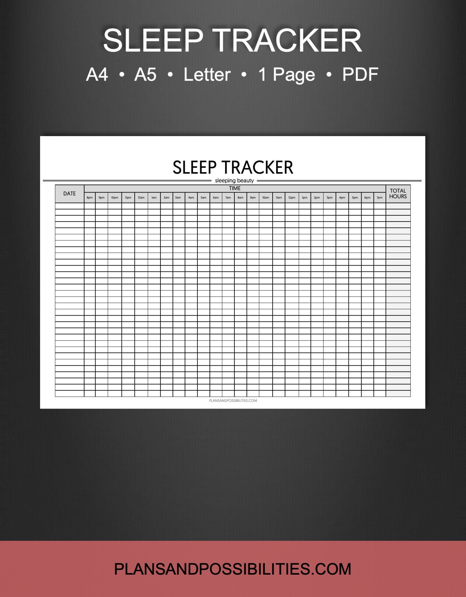 Sleep Tracker Printable Sleep Record Daily Sleep Log Sleep - Etsy Canada