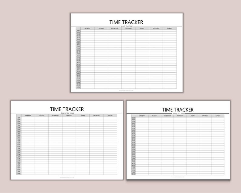 Printable Time Tracker, Time Tracker Planner, Daily Time Tracker Printable, Activity Tracker ...