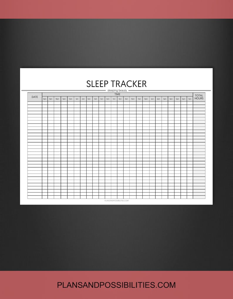 Sleep Tracker Printable Sleep Record Daily Sleep Log Sleep - Etsy