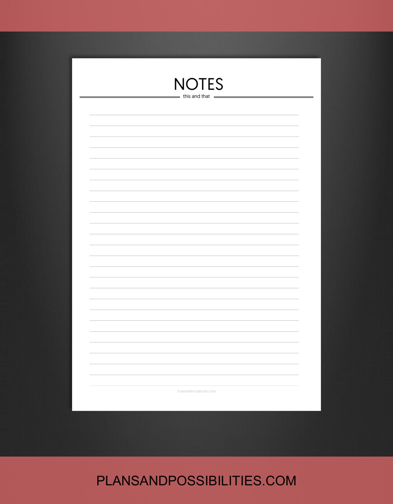 Printable Notes Page, Daily Notes Page Printable, Organising Printable ...