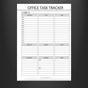 Office Task Tracker, Work Task Printable Planner, Work to Do Task List ...