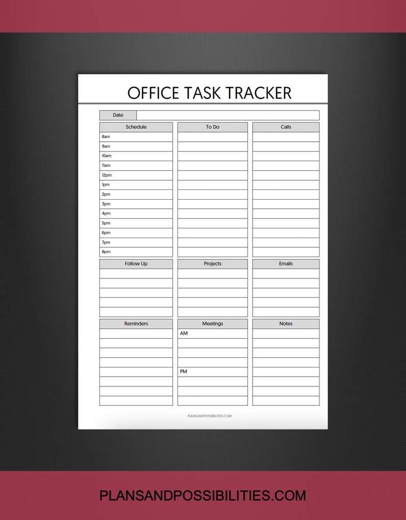 Office Task Tracker, Work Task Printable Planner, Work to Do Task List ...