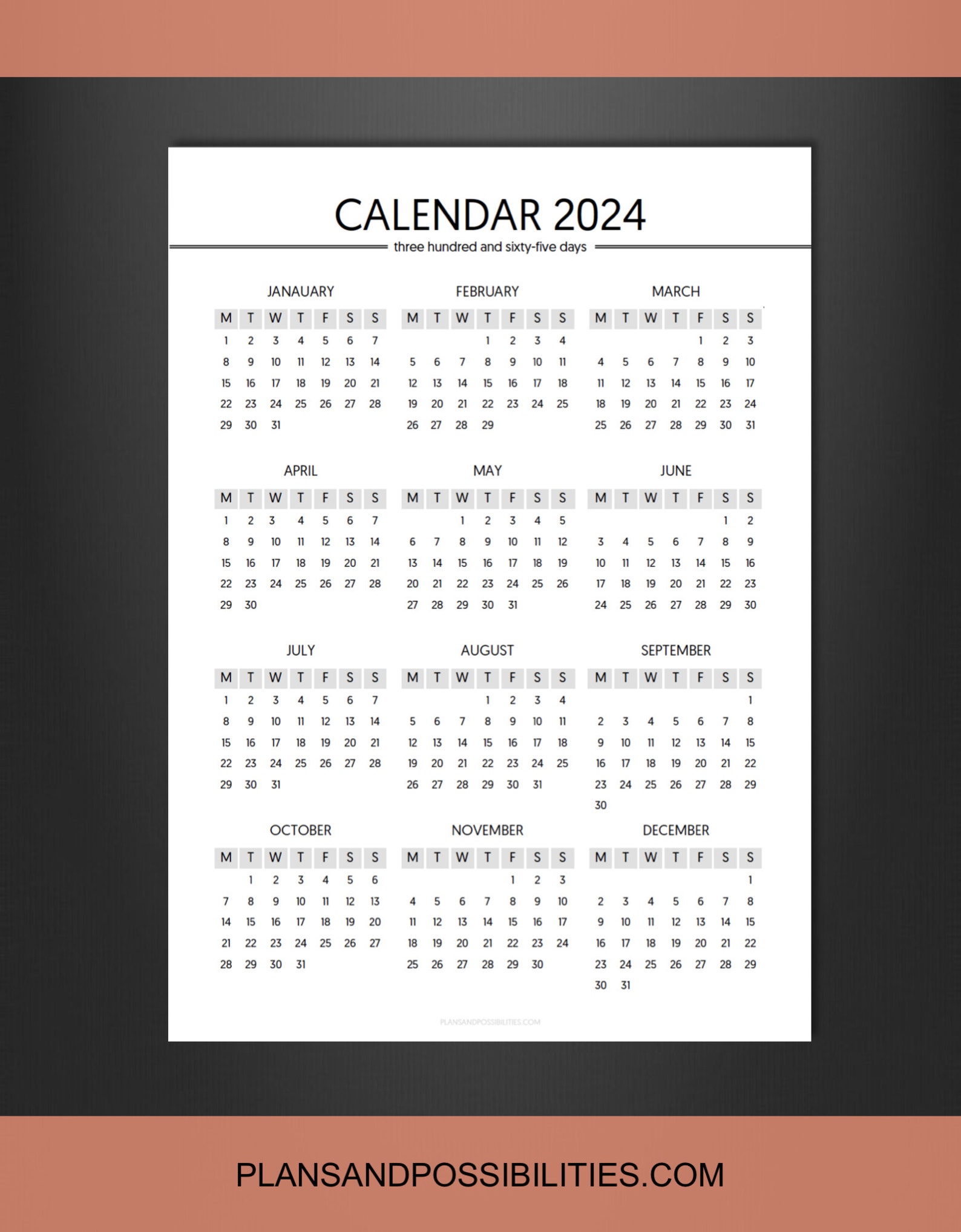 2024 Year Planner Printable PDF 2024 Calendar Insert 2024 Year On One 2024-year-planner-printable-pdf-2024-calendar-insert-2024-year-on-one