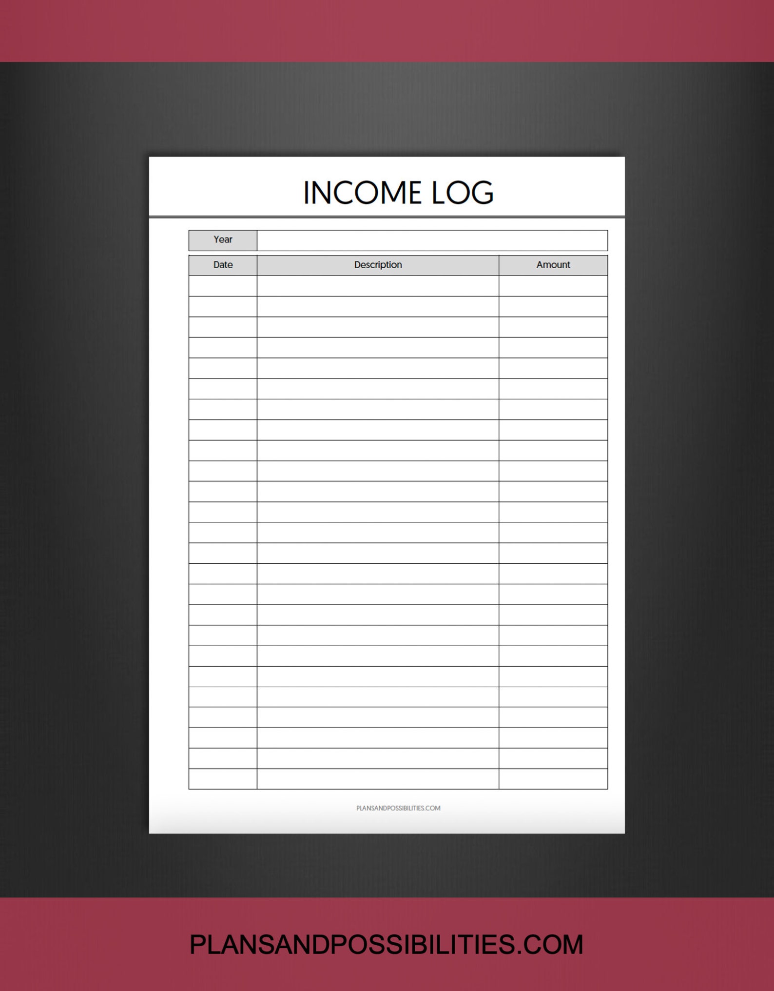 Income Tracker Printable, Personal Income Sheet, Income Log Record ...