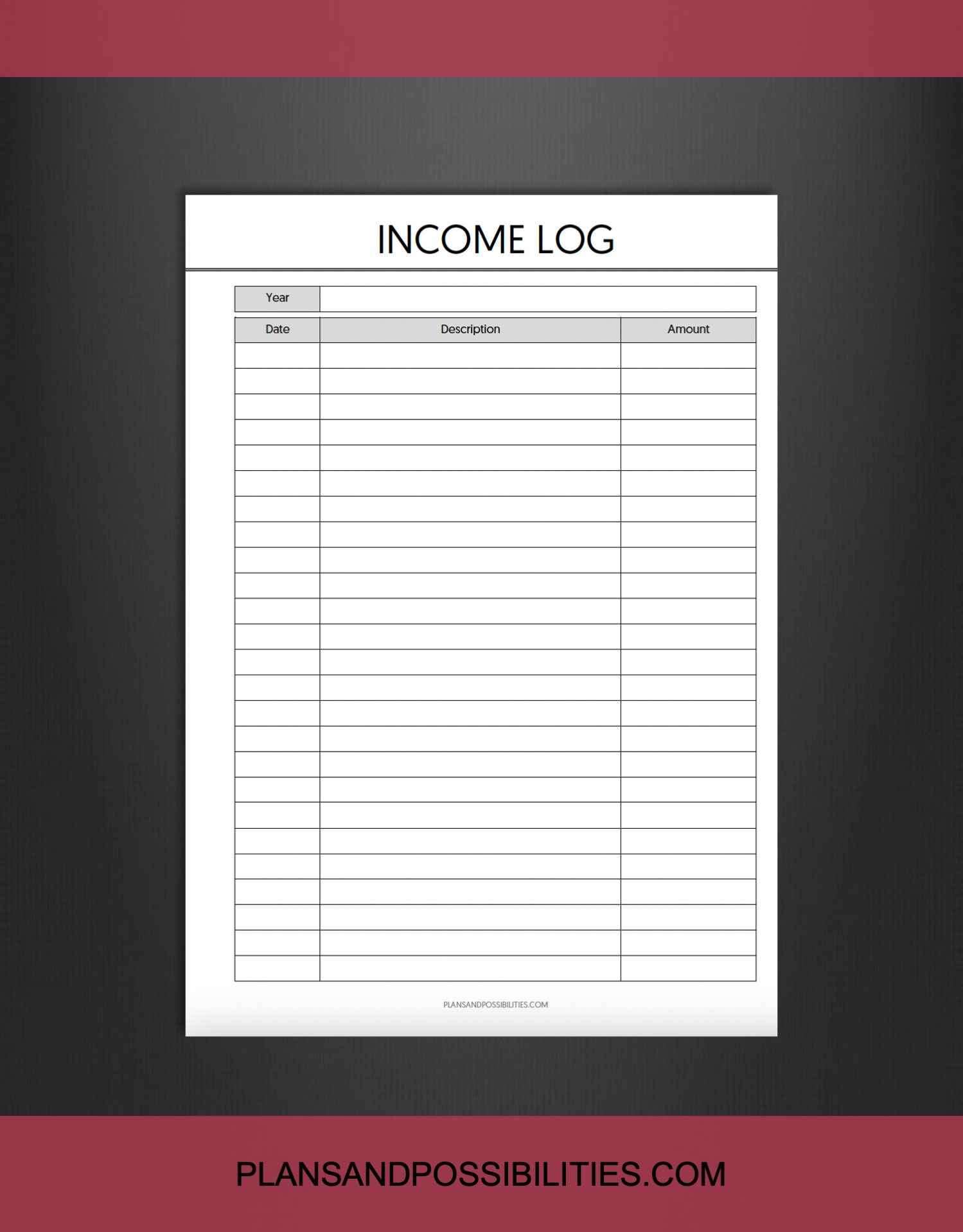 Income Tracker Printable, Personal Income Sheet, Income Log Record ...