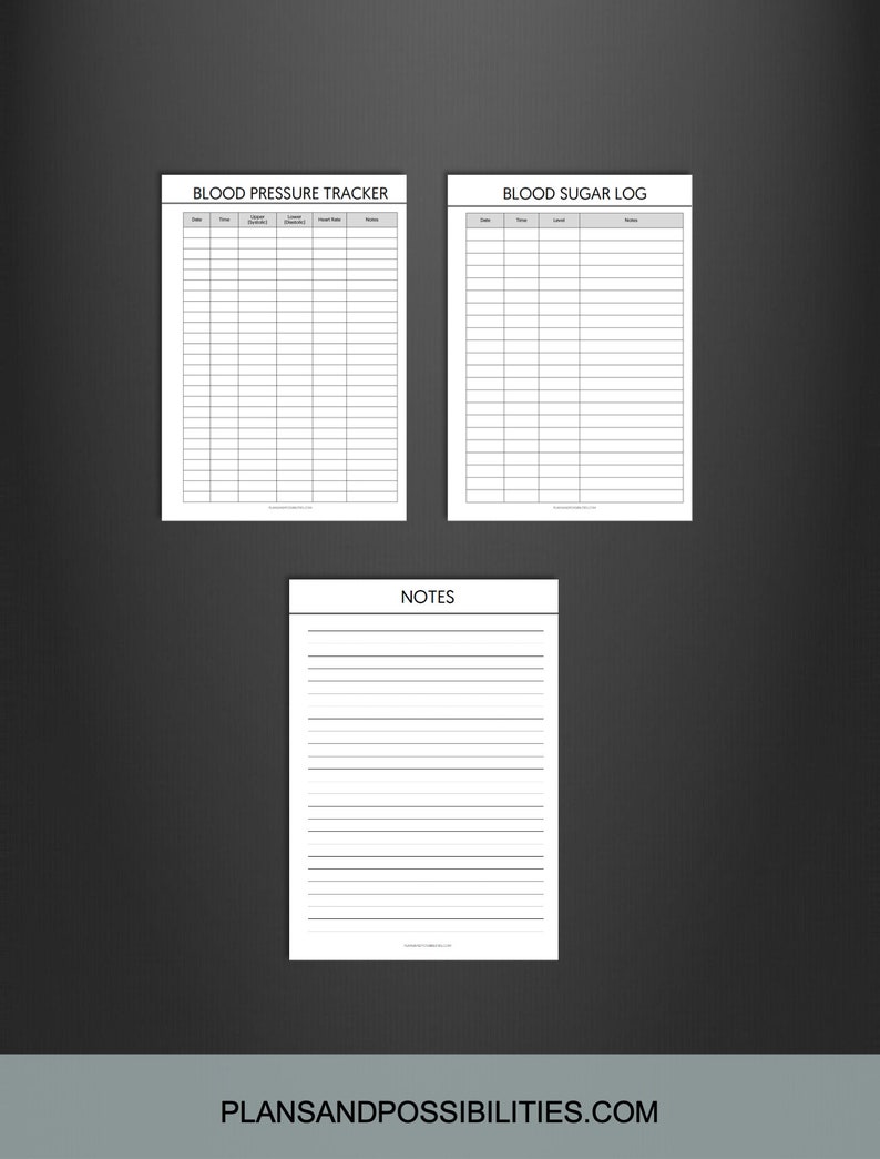 Medical Planner Printable, Blood Pressure Log, Hospital Visits ...