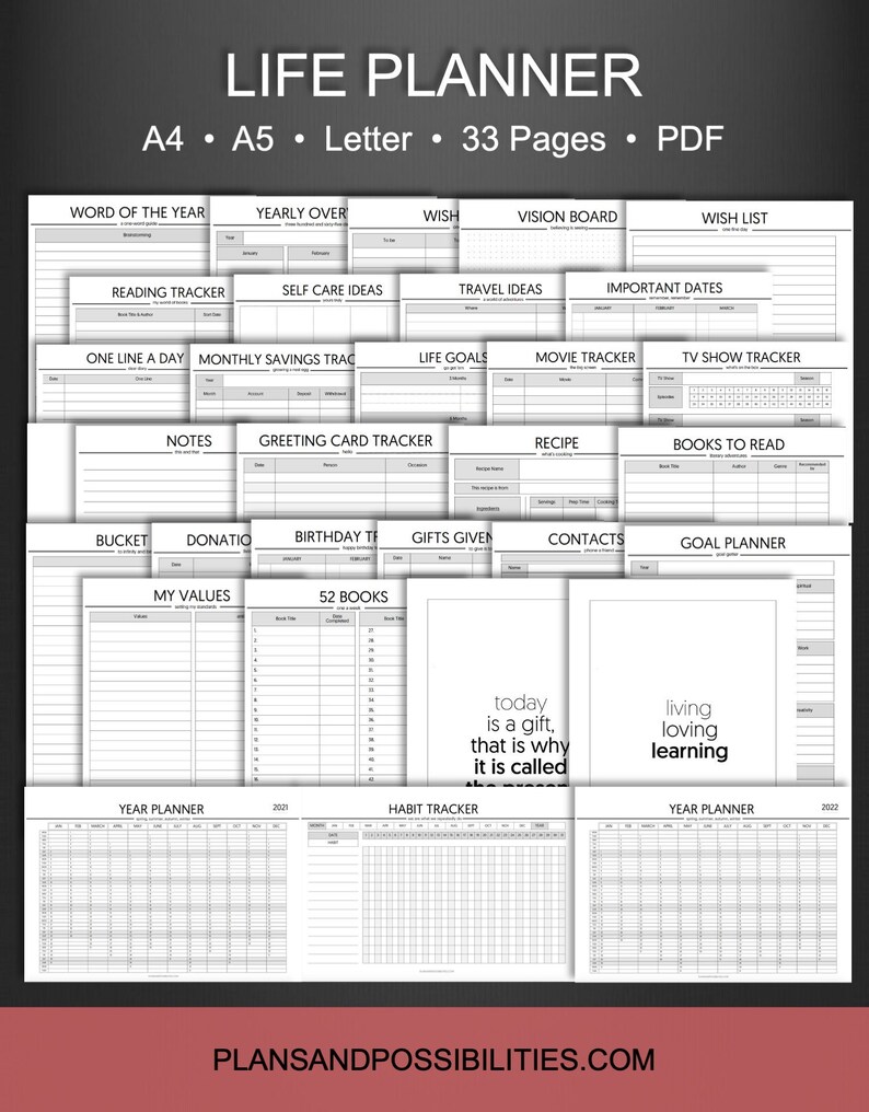 Life Planner Printable Life Organizer Life Binder - Etsy