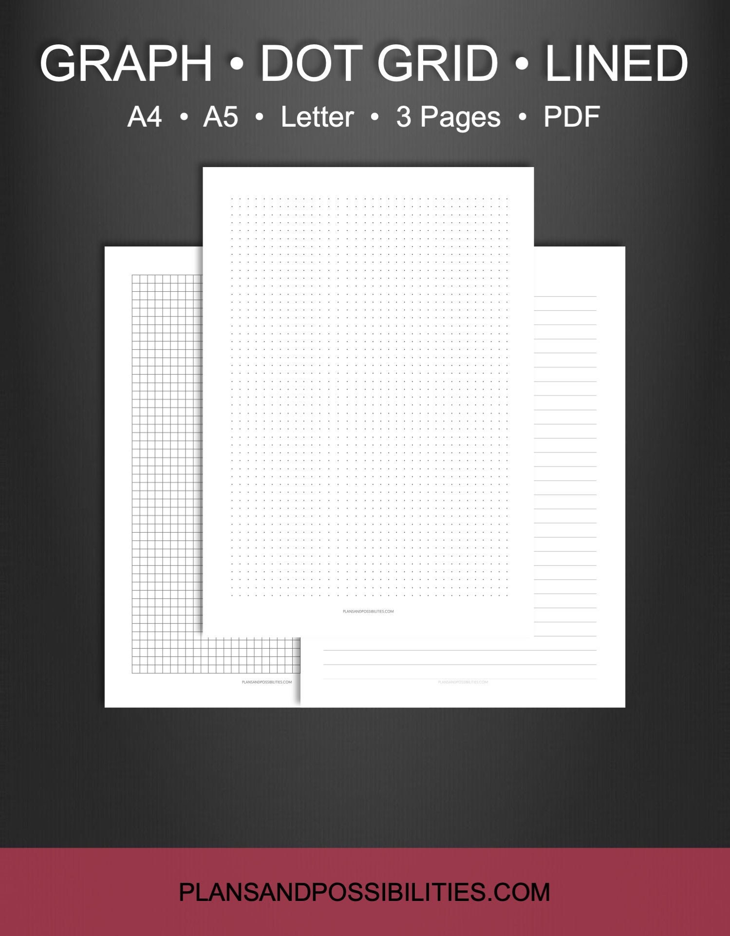 Paper Refill Lined Paper Printable Graph Paper Refill Lined Etsy 
