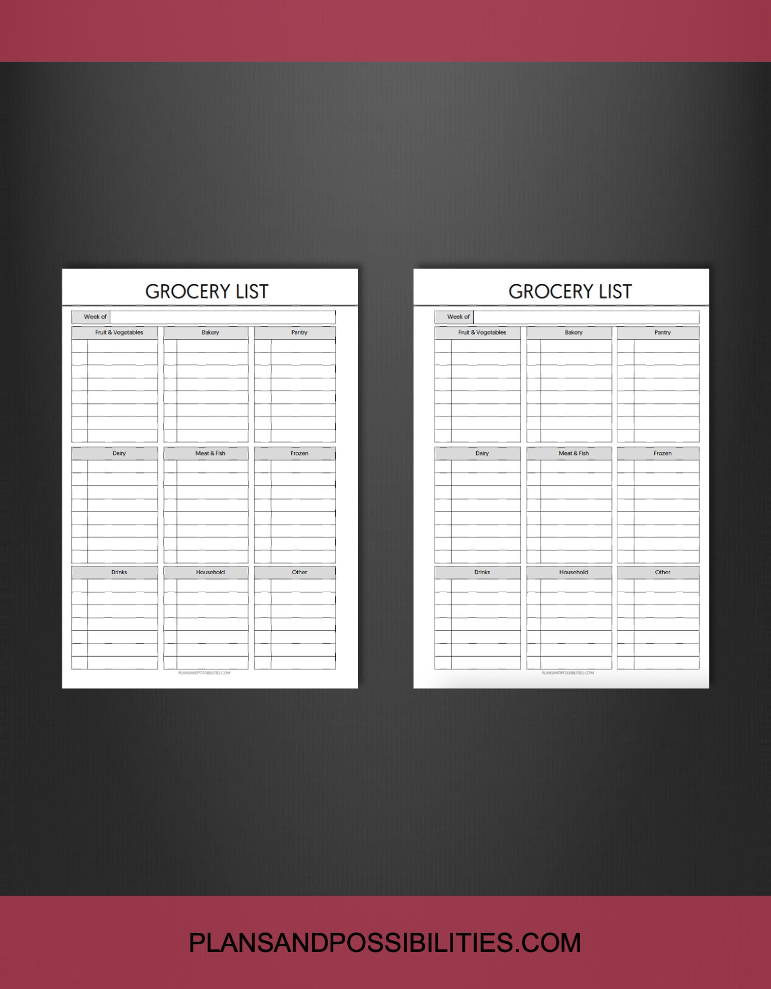 Printable Grocery List With Categories, Printable Food Shopping List ...