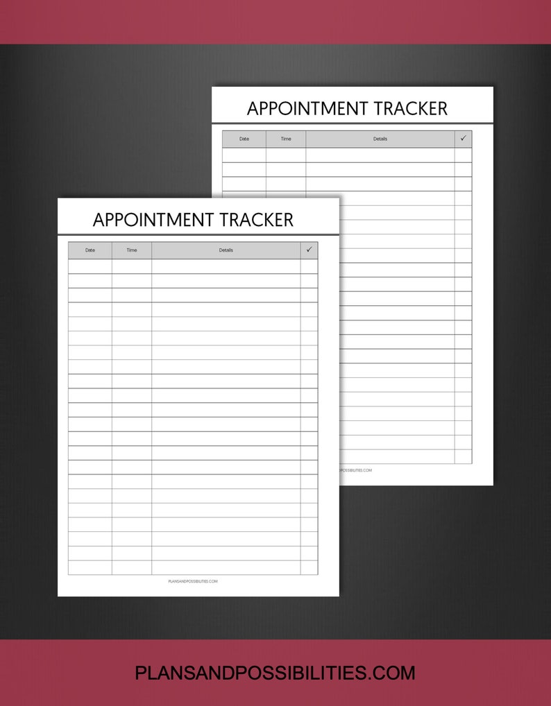 Appointment Tracker Printable, Client Appointment, Salon Appointment ...