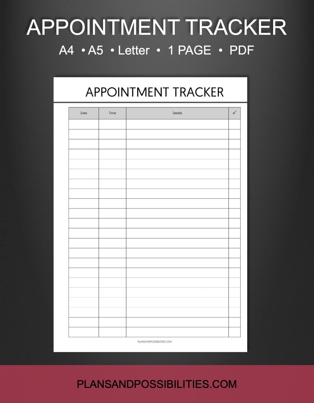 Appointment Tracker Printable, Client Appointment, Salon Appointment ...