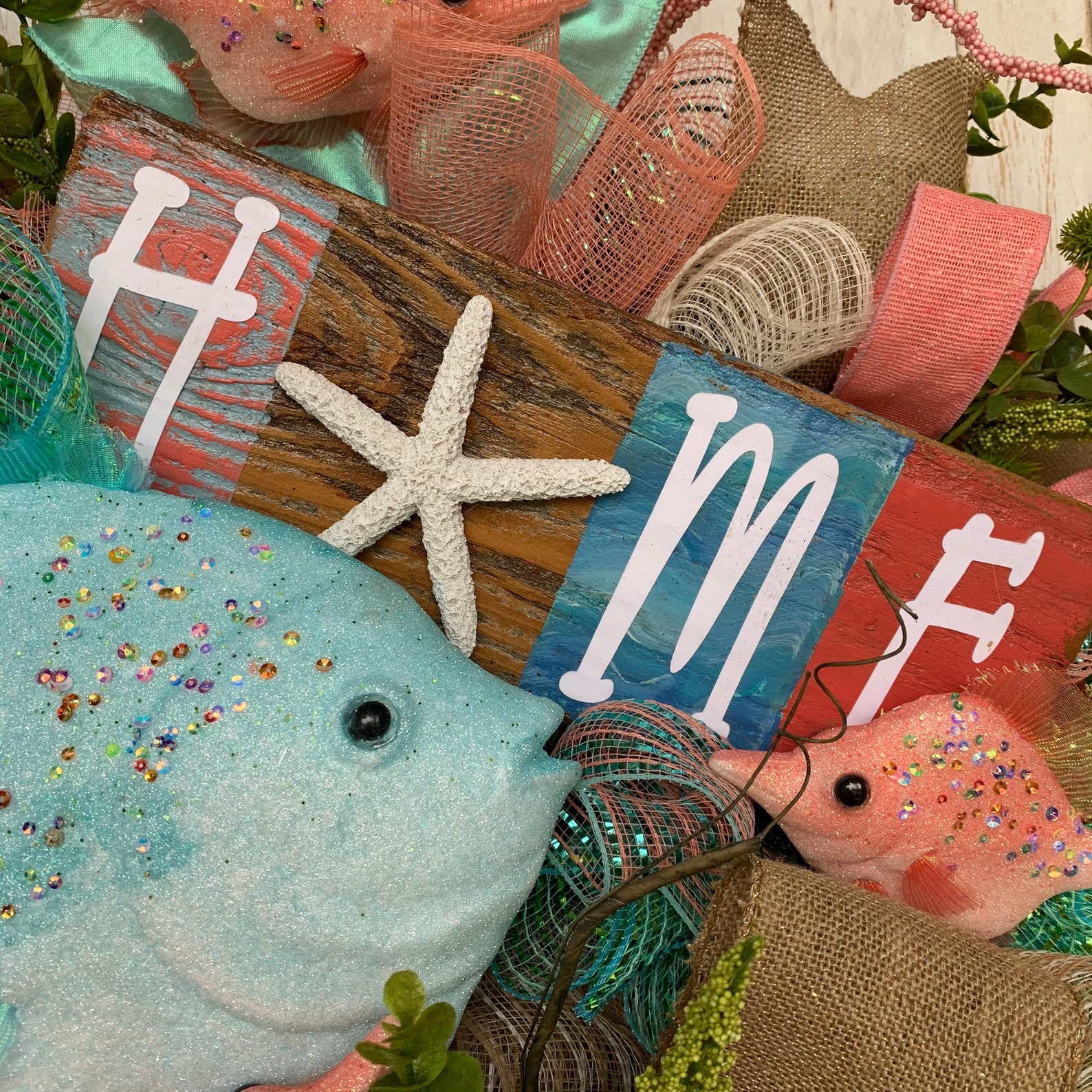 Tropical Fish Wreath: Coastal Beach House Decor - Etsy