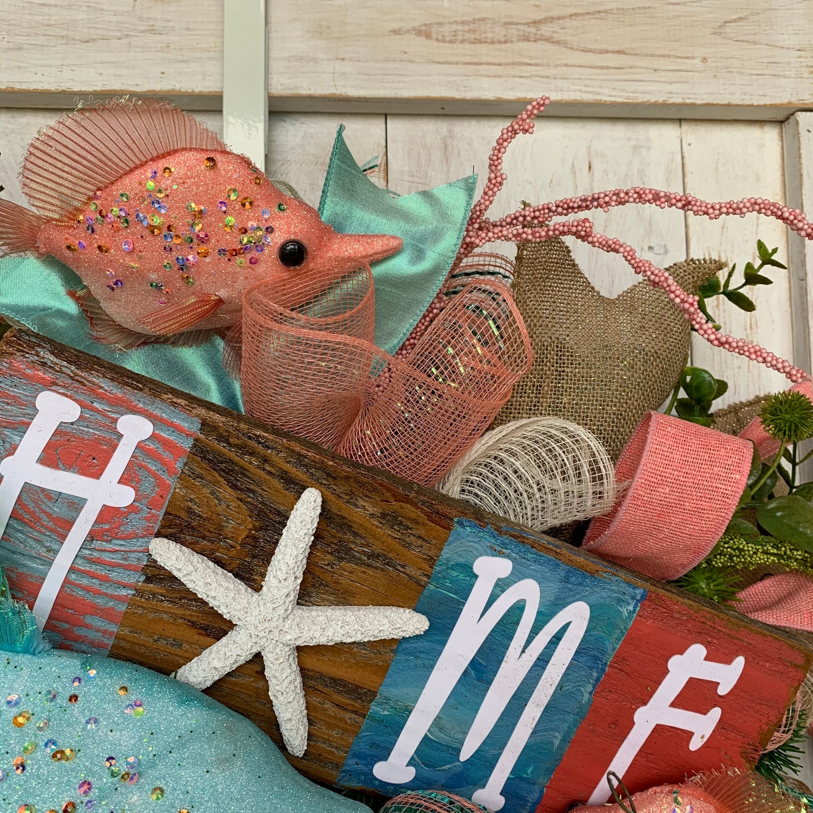 Tropical Fish Wreath: Coastal Beach House Decor - Etsy