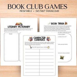 Book Club Game Ideas| Book Club Activities| Reading Group Activity| PDF ...