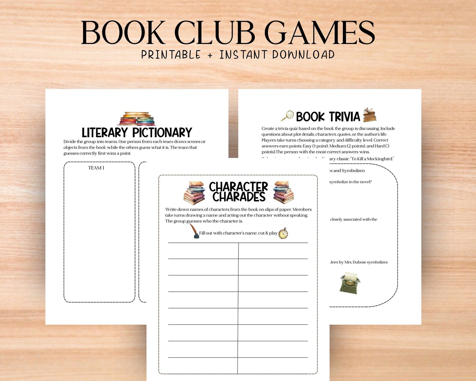 Book Club Game Ideas| Book Club Activities| Reading Group Activity| PDF ...