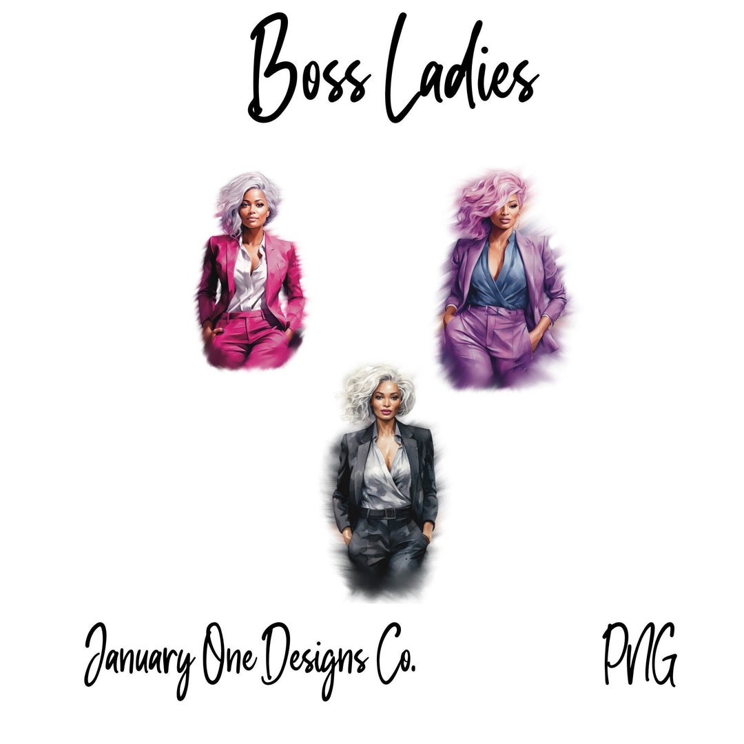 Trendy Black Women Clipart, Colorful Boss Lady Illustrations, Black ...